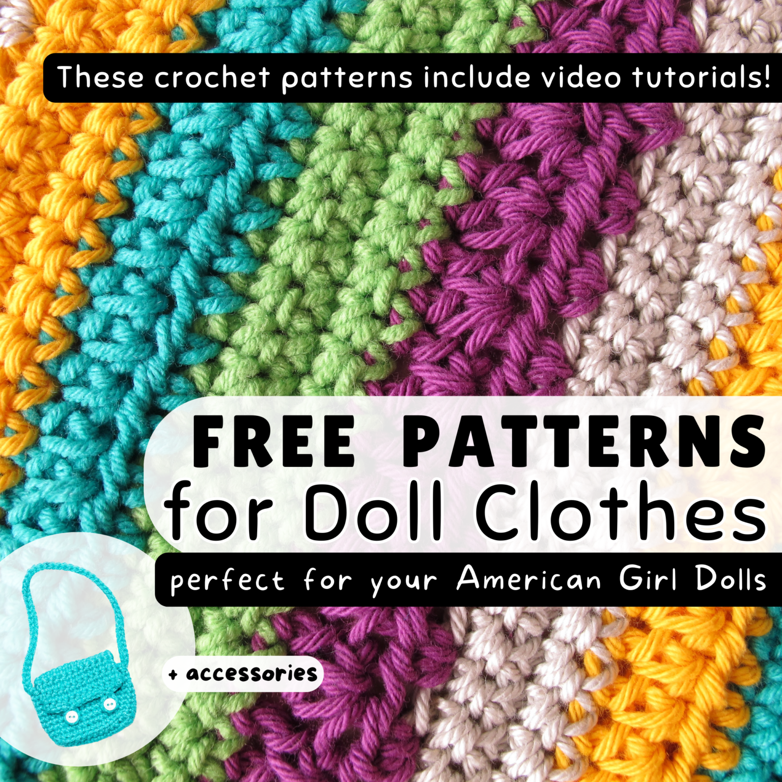 Stylish 18" Doll Outfits – Free Crochet Video Patterns • Free Crochet ...