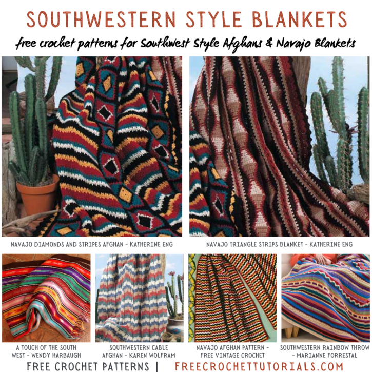 Southwestern Style Afghans - Navajo Blankets • Free Crochet Tutorials ...