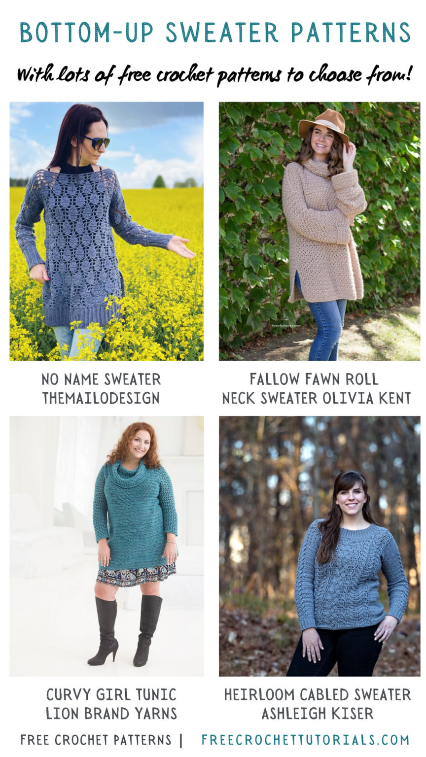Bottom-up Crochet Sweater Patterns