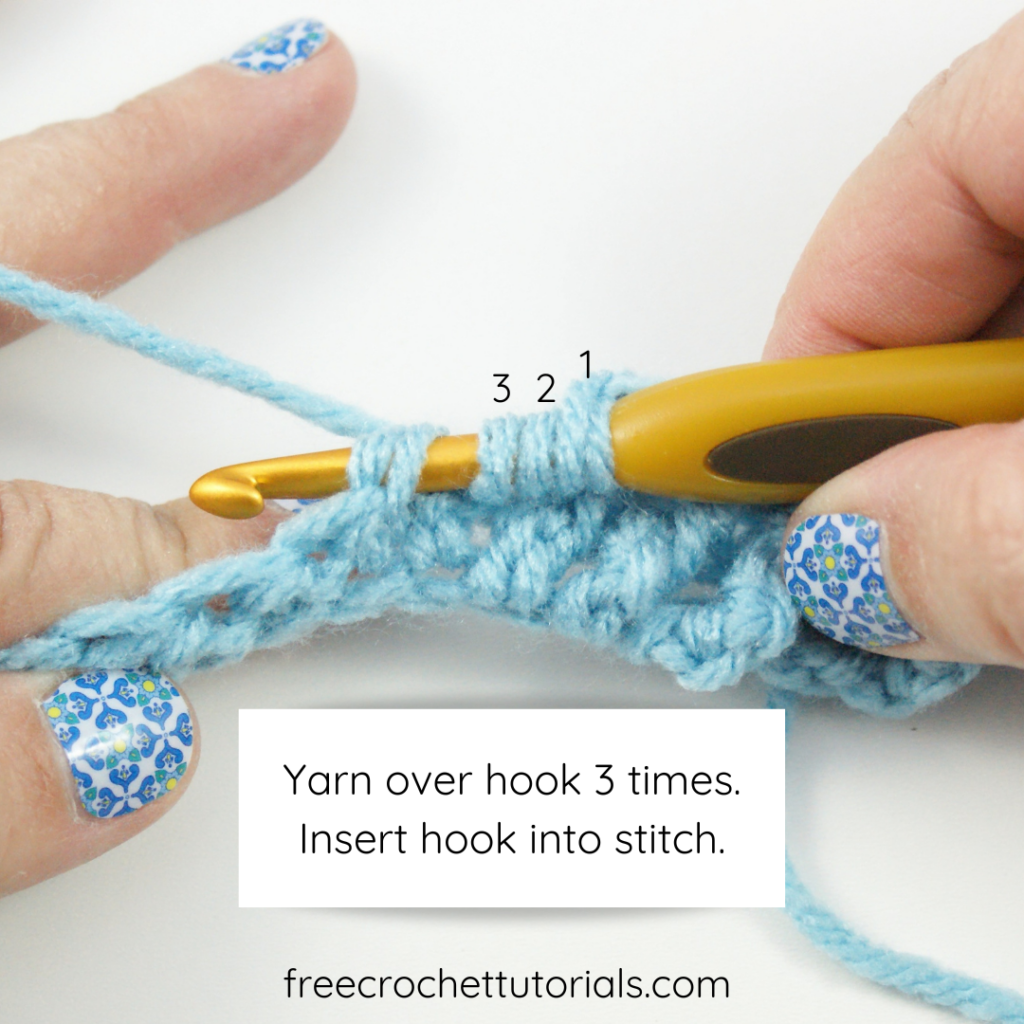 Double Treble Crochet Stitch Tutorial