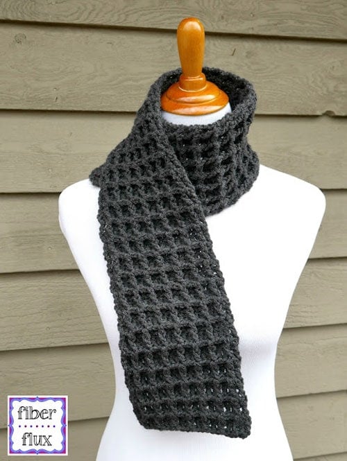 Waffle Stitch Crochet Scarf • Free Crochet Patterns and Tutorials